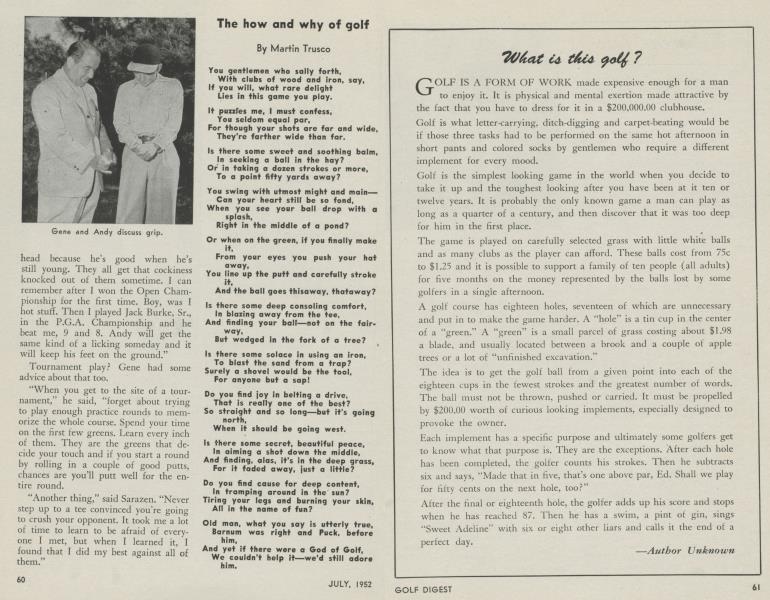 What is this golf? | Golf Digest | JULY 1952