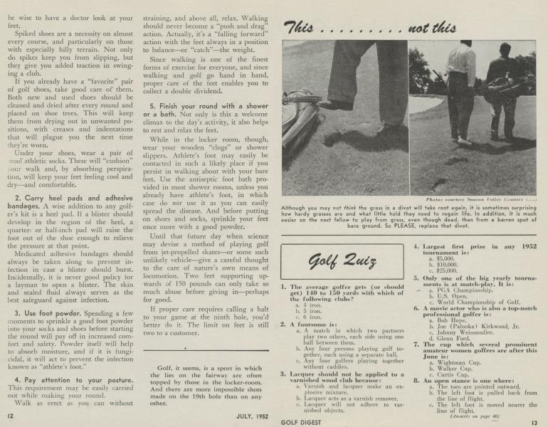 Golf Quiz | Golf Digest | JULY 1952