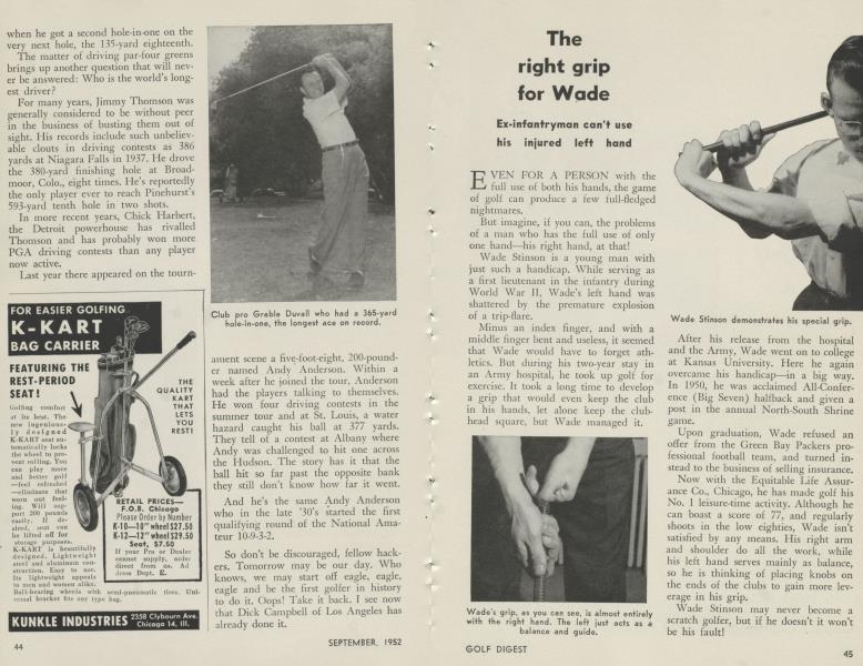 The right grip for Wade | Golf Digest | SEPTEMBER 1952
