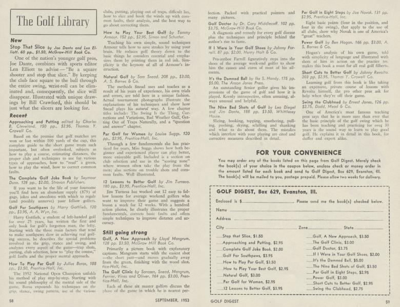 The Golf Library | Golf Digest | SEPTEMBER 1953