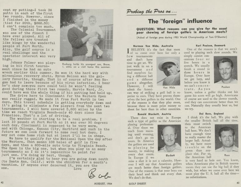 The "foreign" influence | Golf Digest | AUGUST 1954