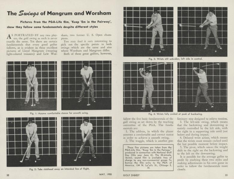 The Swings of Mangrum and Worsham | Golf Digest | MAY 1955