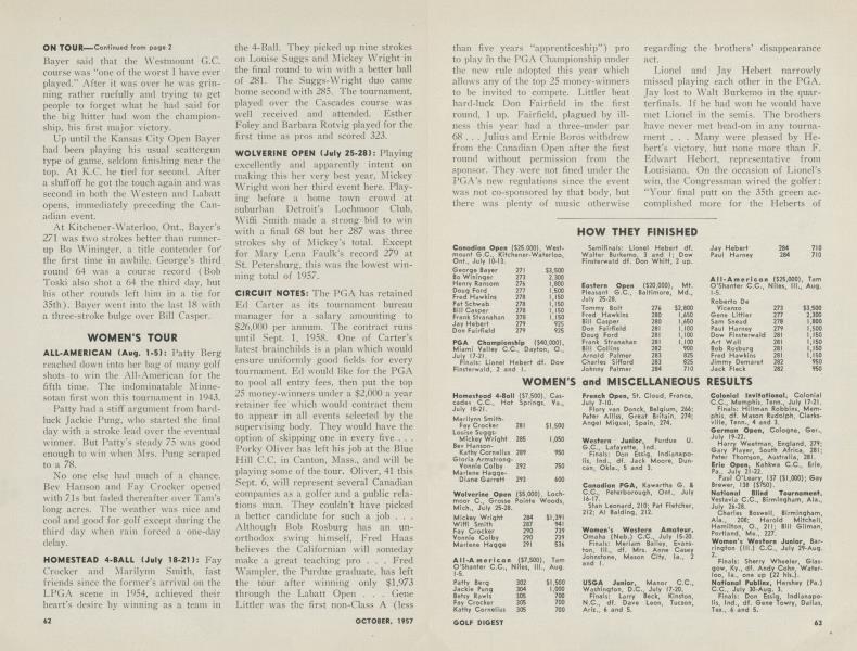 HOW THEY FINISHED | Golf Digest | OCTOBER 1957