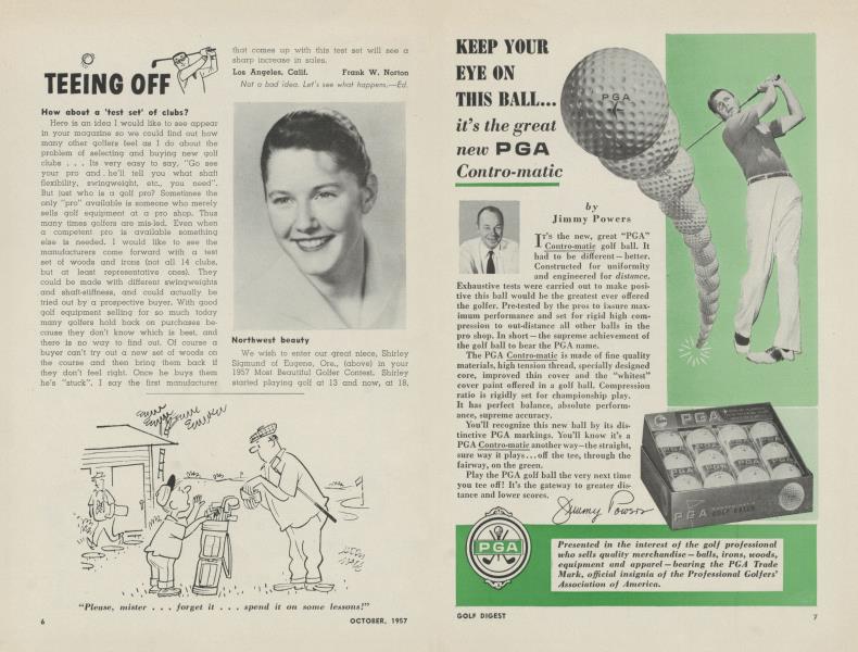 TEEING OFF | Golf Digest | OCTOBER 1957