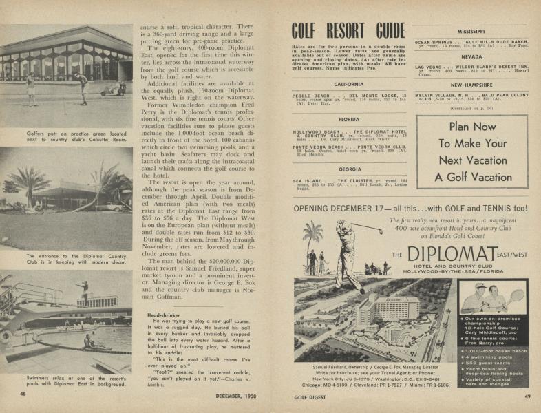 Head-shrinker | Golf Digest | DECEMBER 1958