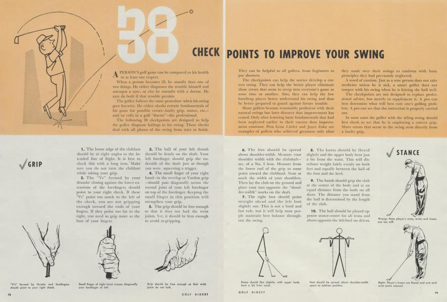 38 CHECK POINTS TO IMPROVE YOUR SWING | Golf Digest | FEBRUARY 1960 38 CHECK POINTS TO IMPROVE YOUR SWING | Golf Digest | FEBRUARY 1960