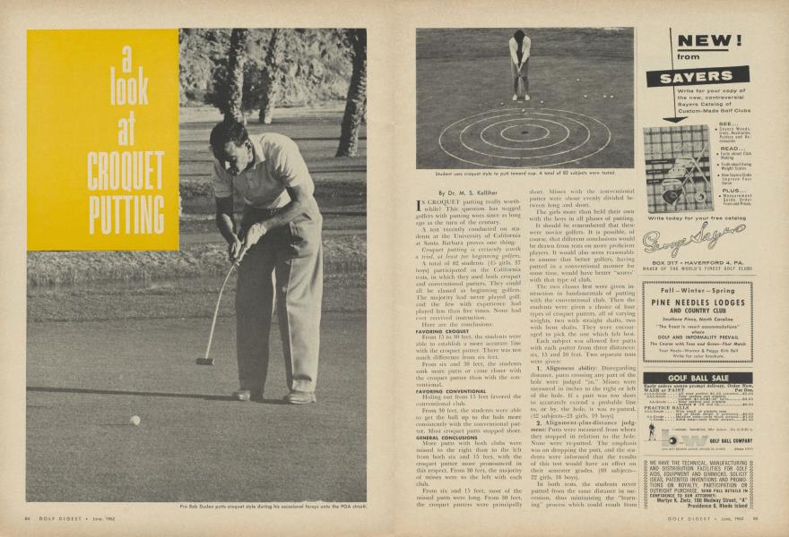 A Look at Croquet Putting | Golf Digest | JUNE 1962