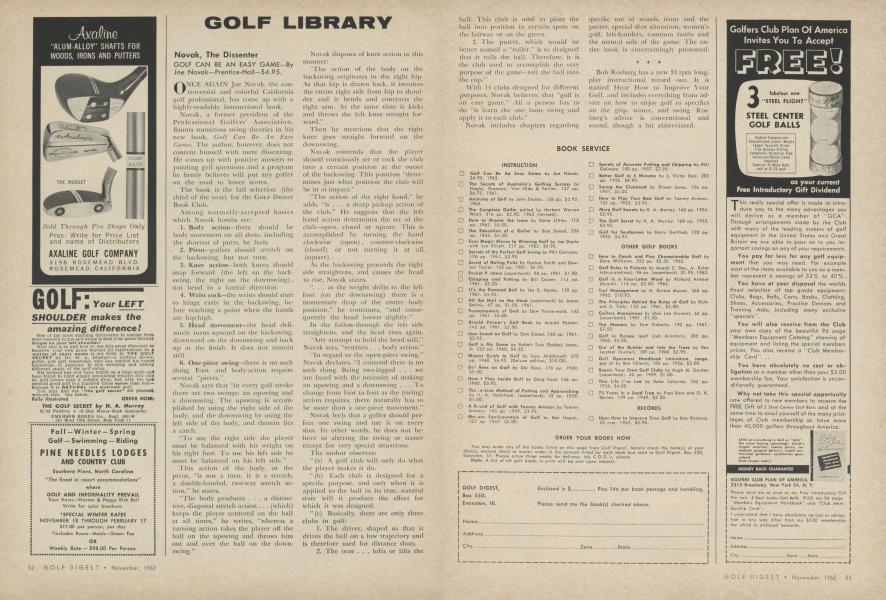 GOLF LIBRARY | Golf Digest | NOVEMBER 1962