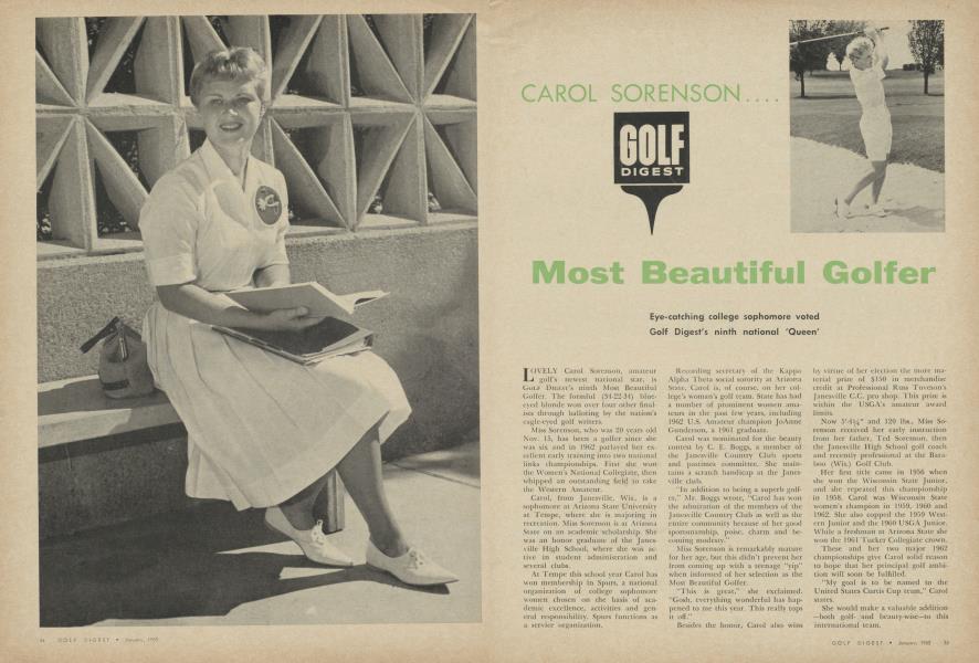 CAROL SORENSON....Most Beautiful Golfer | Golf Digest | JANUARY 1963