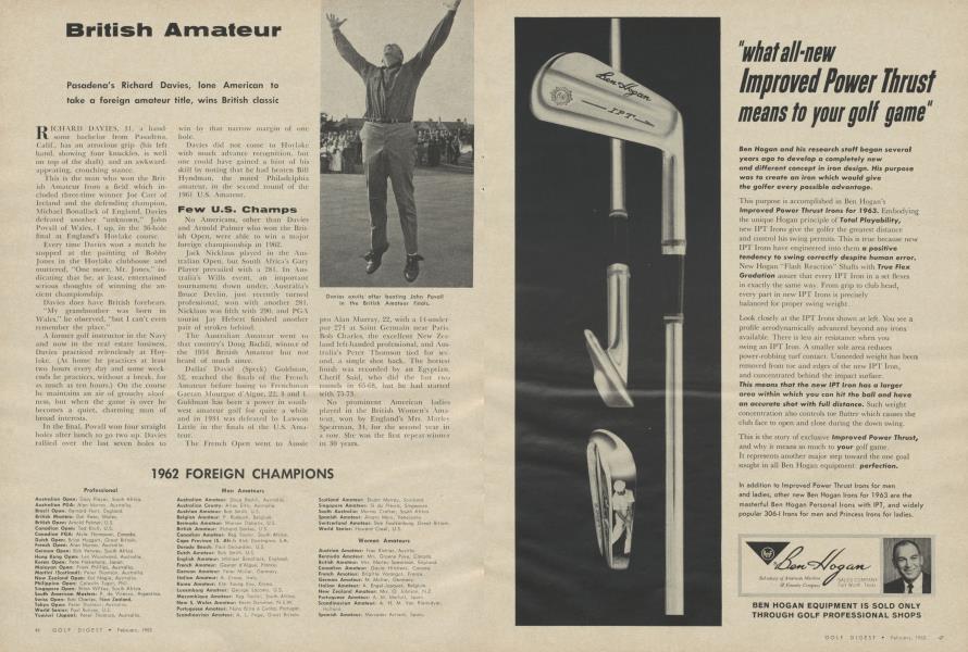 British Amateur | Golf Digest | FEBRUARY 1963