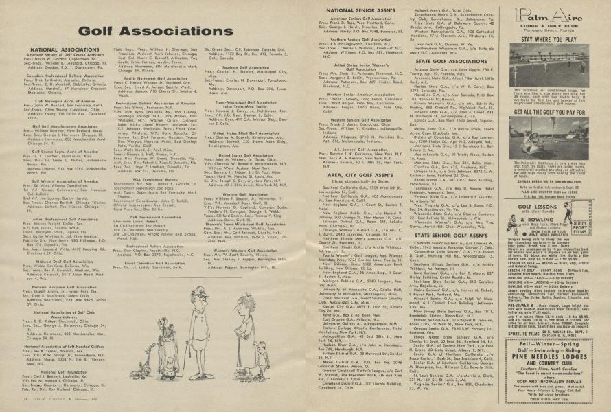 Golf Associations | Golf Digest | FEBRUARY 1963