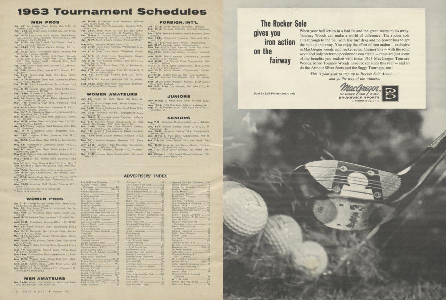 1963 Tournament Schedules | Golf Digest | FEBRUARY 1963