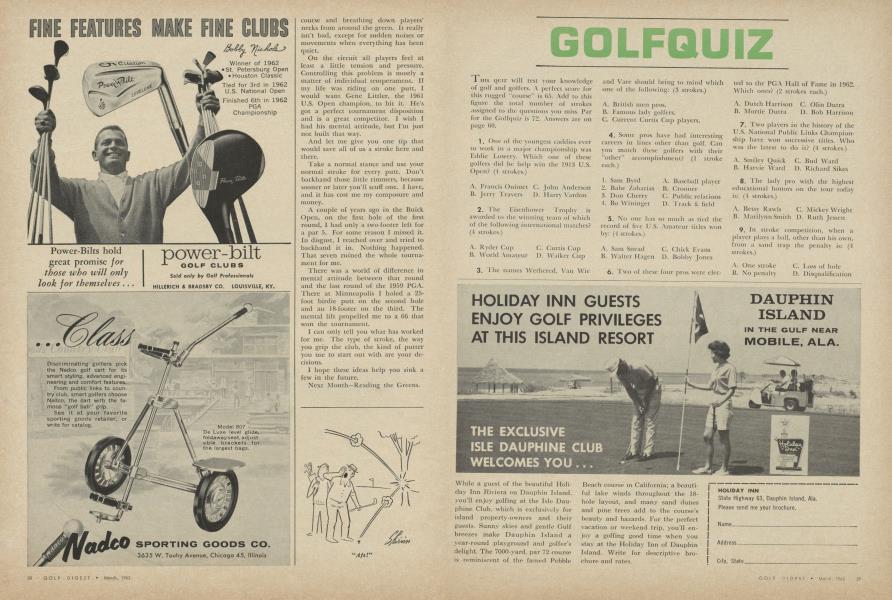 GOLFQUIZ | Golf Digest | MARCH 1963