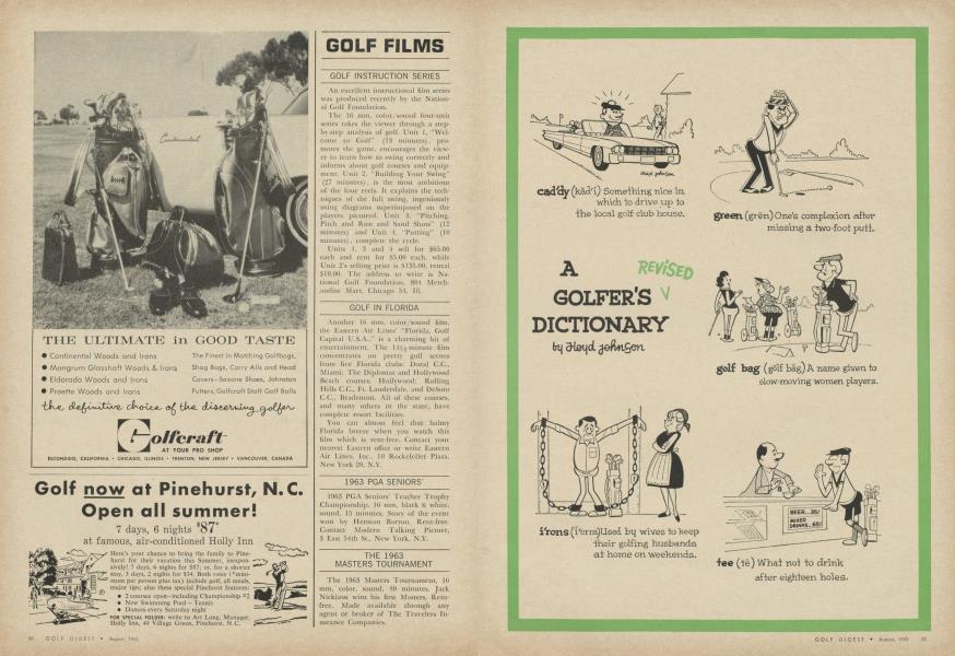 GOLF FILMS | Golf Digest | AUGUST 1963