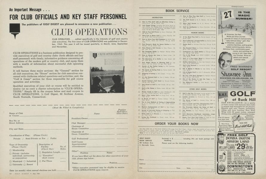 CLUB OPERATIONS | Golf Digest | MAY 1964