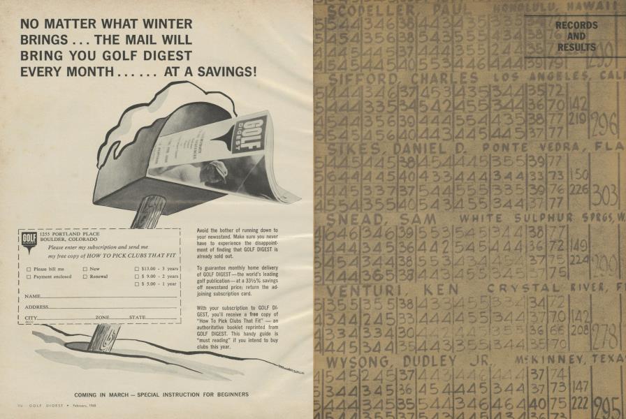 RECORDS AND RESULTS | Golf Digest | FEBRUARY 1965