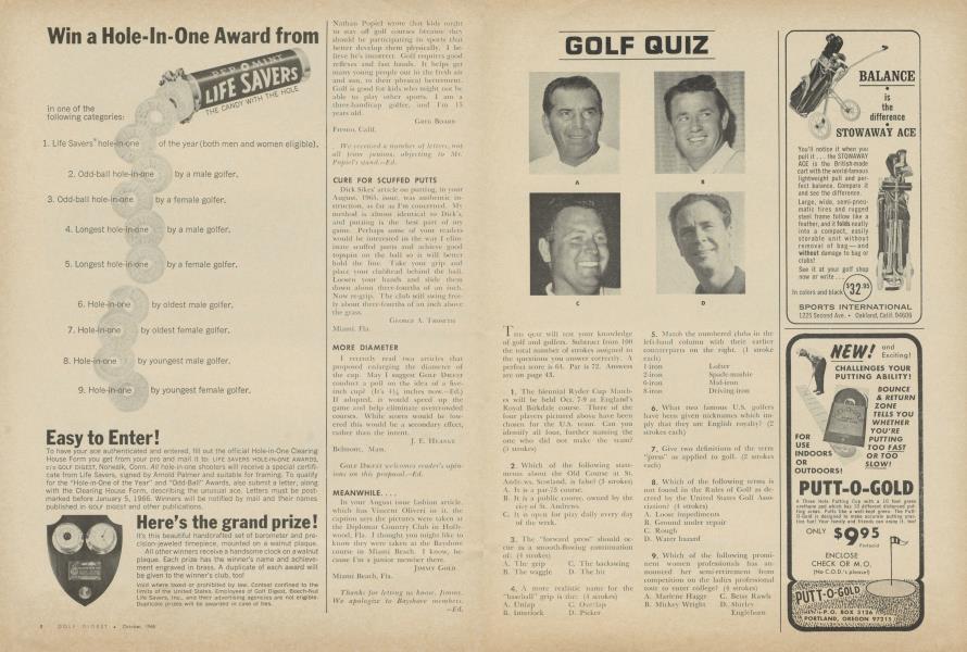 GOLF QUIZ | Golf Digest | OCTOBER 1965