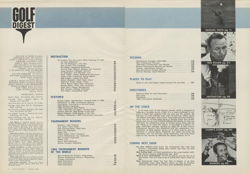 COMING NEXT ISSUE | Golf Digest | FEBRUARY 1966