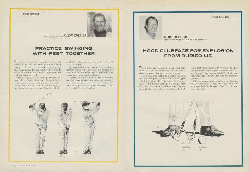 HOOD CLUBFACE FOR EXPLOSION FROM BURIED LIE | Golf Digest | MARCH 1966