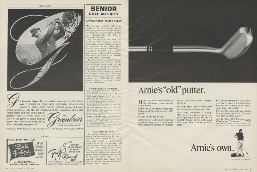 SENIOR GOLF ACTIVITY | Golf Digest | APRIL 1966