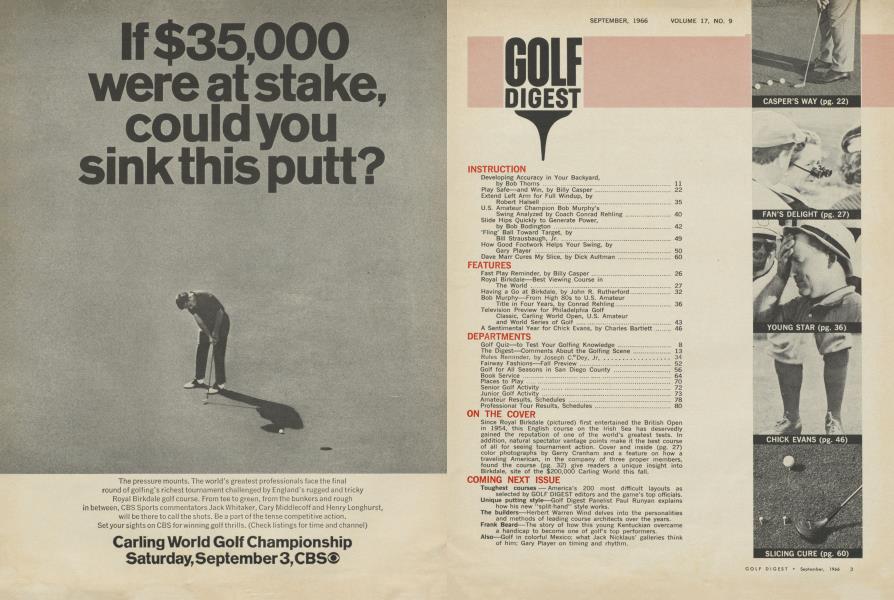 COMING NEXT ISSUE | Golf Digest | SEPTEMBER 1966
