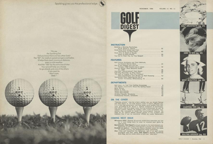 COMING NEXT ISSUE | Golf Digest | NOVEMBER 1966