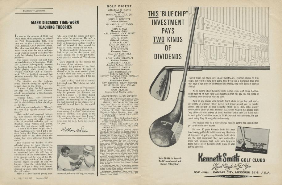 MARR DISCARDS TIME-WORN TEACHING THEORIES | Golf Digest | NOVEMBER 1967 MARR DISCARDS TIME-WORN TEACHING THEORIES | Golf Digest | NOVEMBER 1967