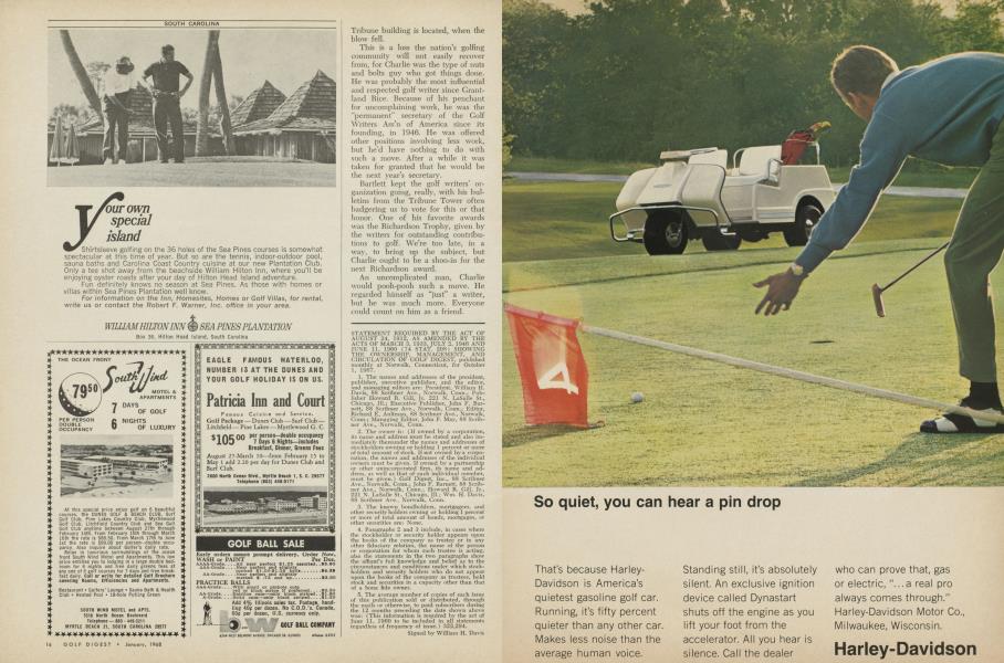 WILLIAM HILTON INN SEA PINES PLANTATION | Golf Digest | JANUARY 1968