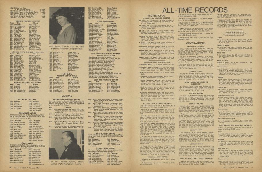 ALL-TIME RECORDS | Golf Digest | FEBRUARY 1969