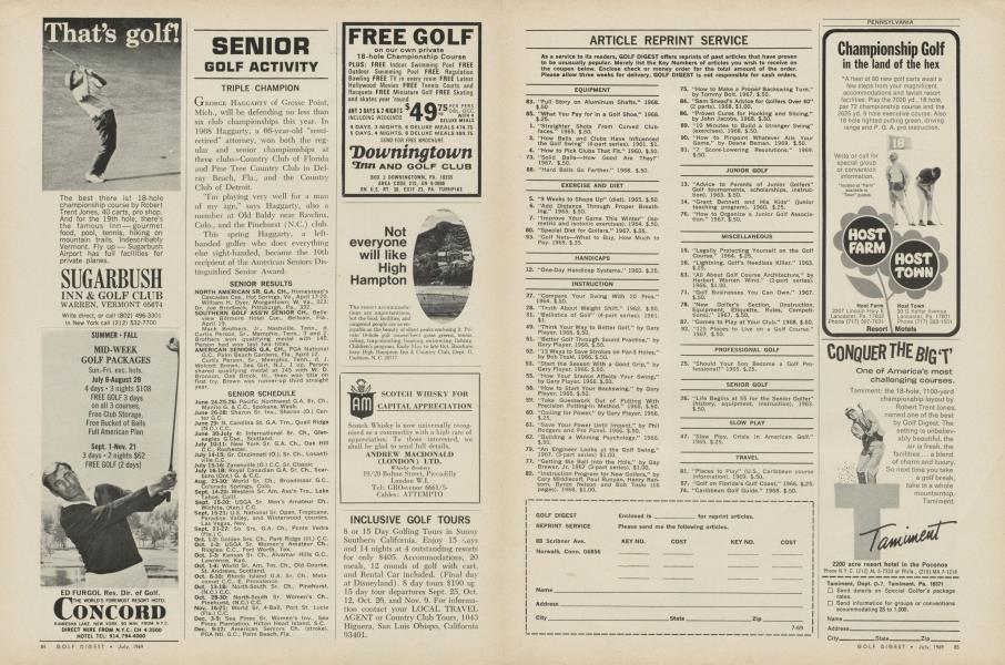 Senior golf activity | Golf Digest | JULY 1969