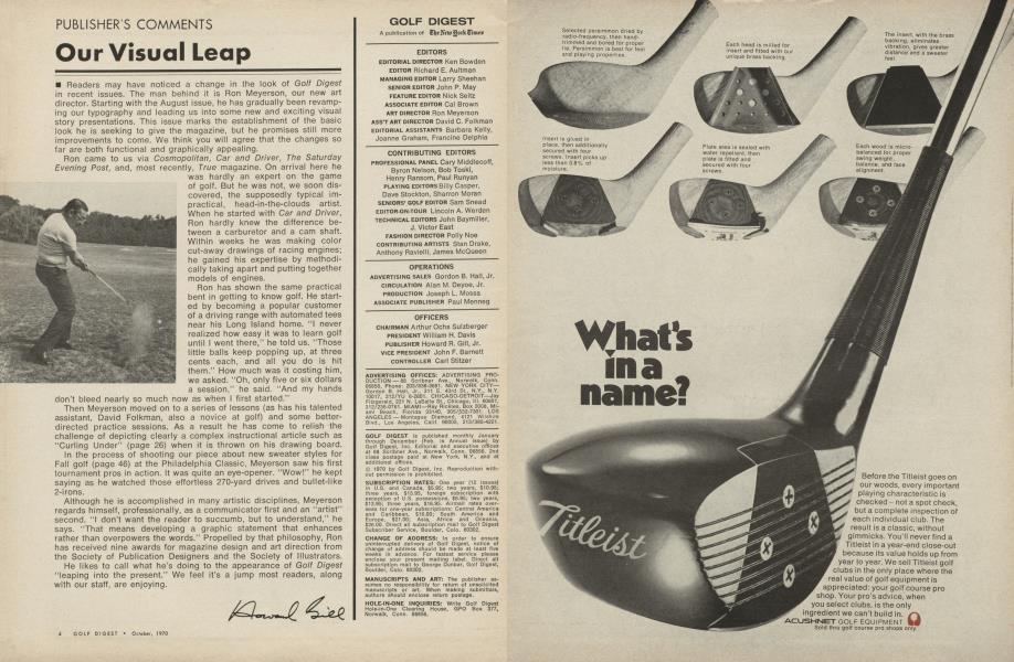 Our Visual Leap | Golf Digest | OCTOBER 1970