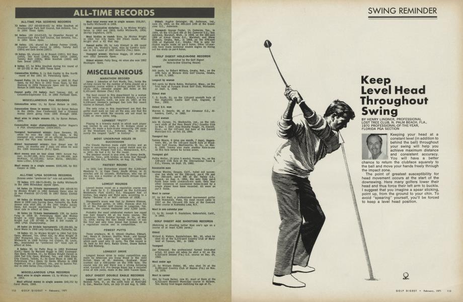 Keep level head throughout swing | Golf Digest | FEBRUARY 1971