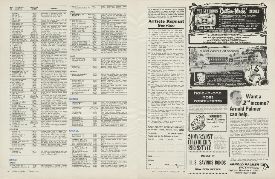 Golf Digest Article Reprint Service | Golf Digest | FEBRUARY 1971