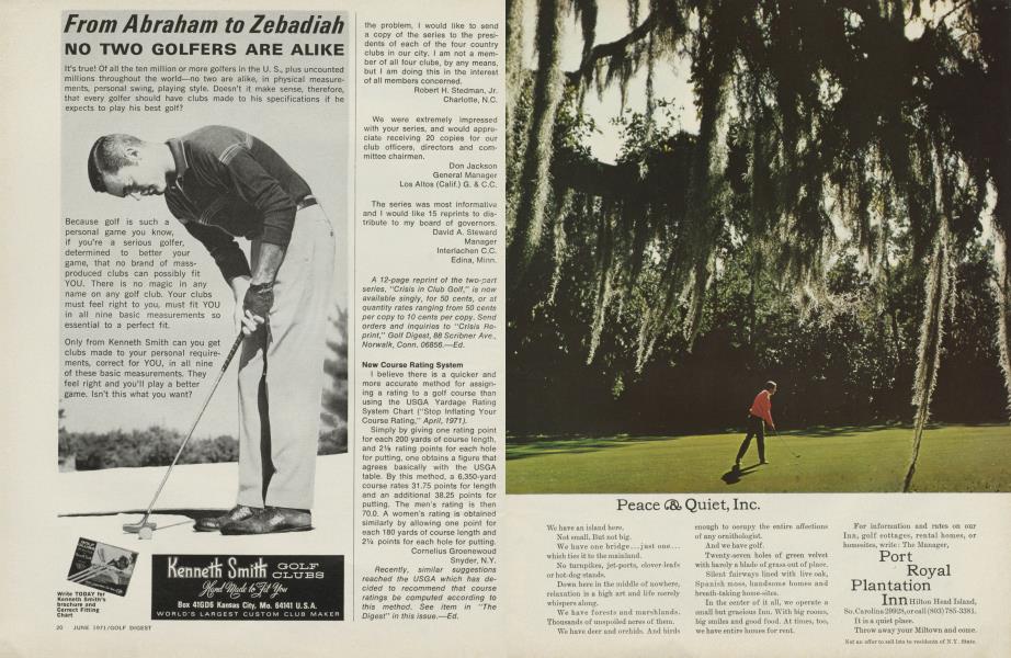 Kenneth Smith | Golf Digest | JUNE 1971