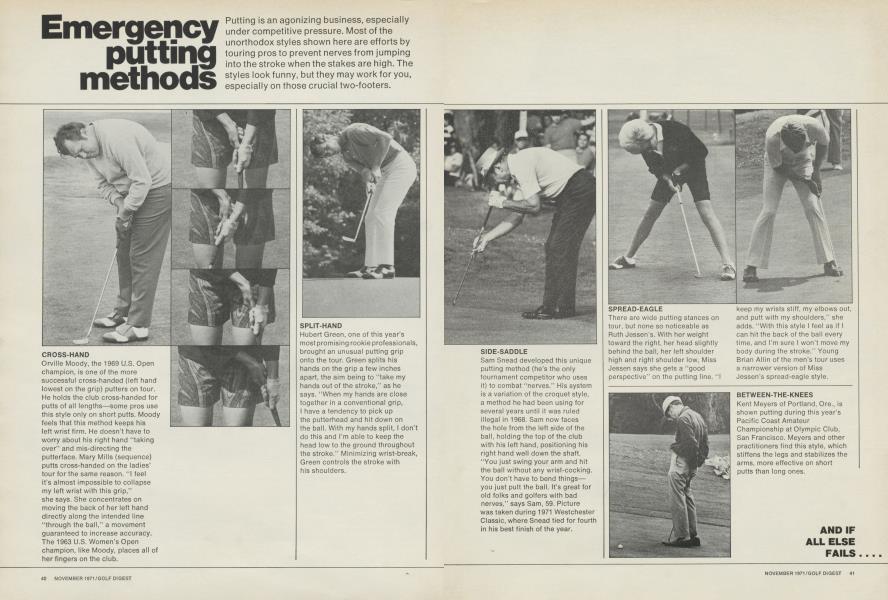Emergency putting methods | Golf Digest | NOVEMBER 1971