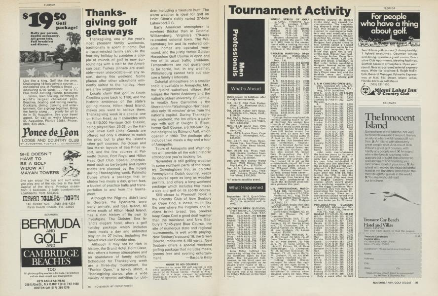 Ponce de Leon LODGE AND COUNTRY CLUB | Golf Digest | NOVEMBER 1971
