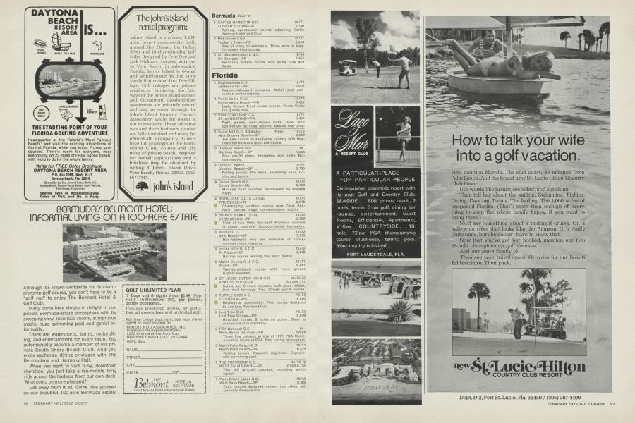 Lago Mar A RESORT CLUB | Golf Digest | FEBRUARY 1972