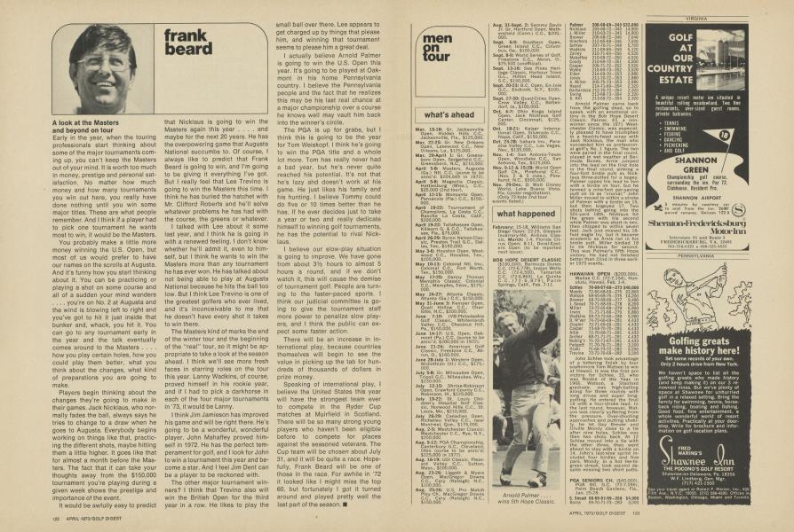 frank beard | Golf Digest | APRIL 1973