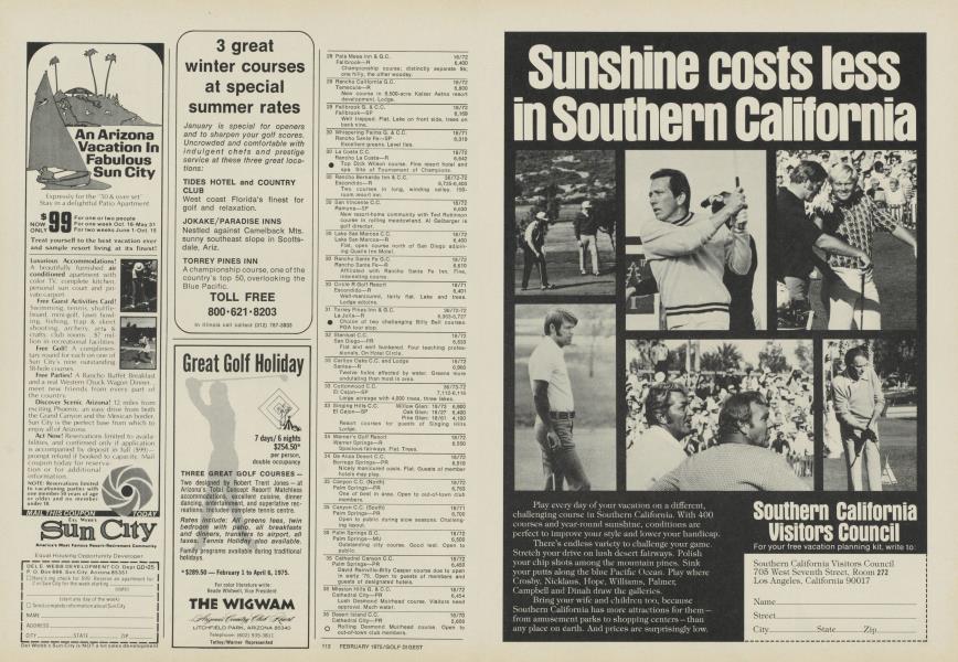 Winter Courses | Golf Digest | FEBRUARY 1975