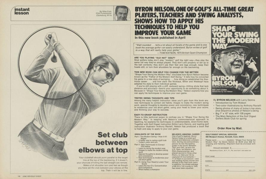 Set club between elbows at top | Golf Digest | JUNE 1976