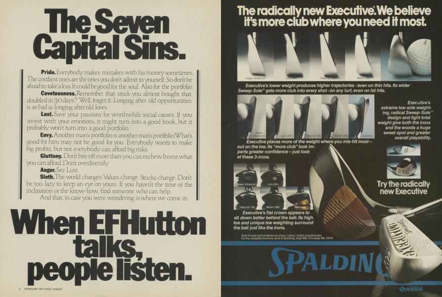 E. F. Hutton | Golf Digest | FEBRUARY 1977