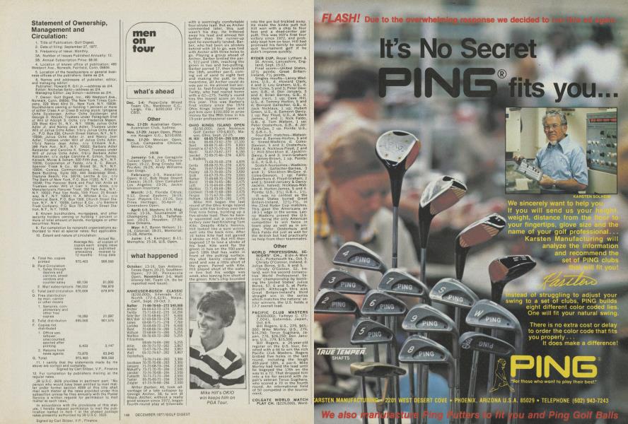 Men on tour | Golf Digest | DECEMBER 1977