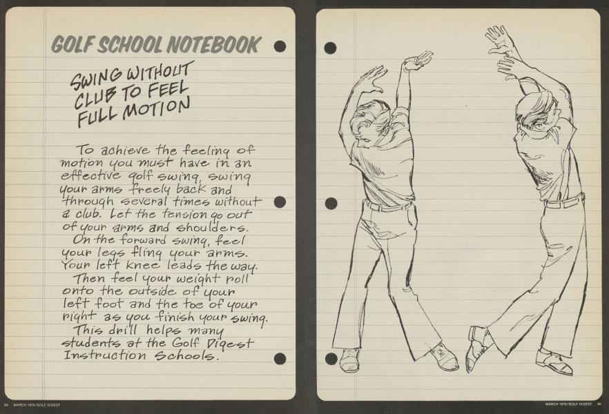 GOLF SCHOOL NOTEBOOK | Golf Digest | MARCH 1978
