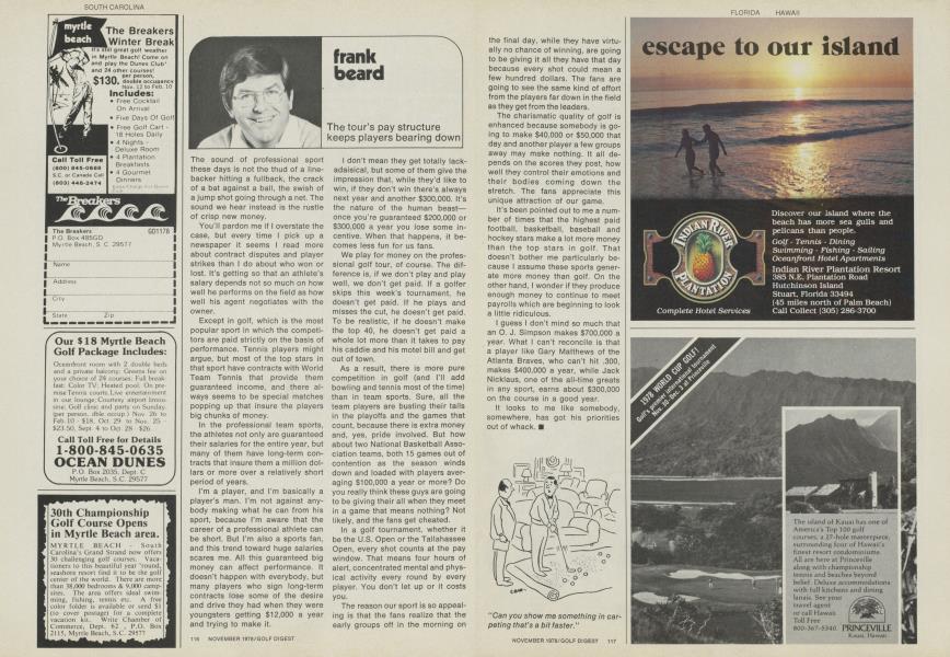 frank beard | Golf Digest | NOVEMBER 1978