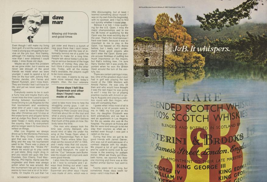 Missing old friends and good times | Golf Digest | NOVEMBER 1980