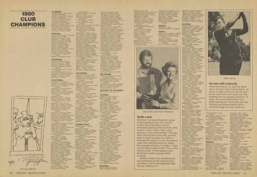 1980 CLUB CHAMPIONS | Golf Digest | FEBRUARY 1981
