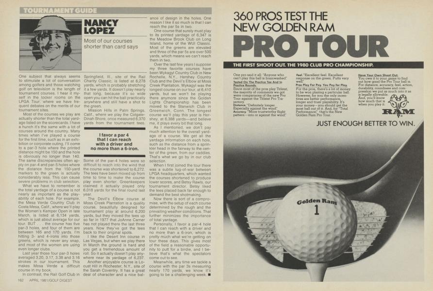 NANCY LOPEZ | Golf Digest | APRIL 1981