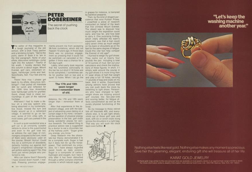 The secret of pushing back the clock | Golf Digest | MAY 1981