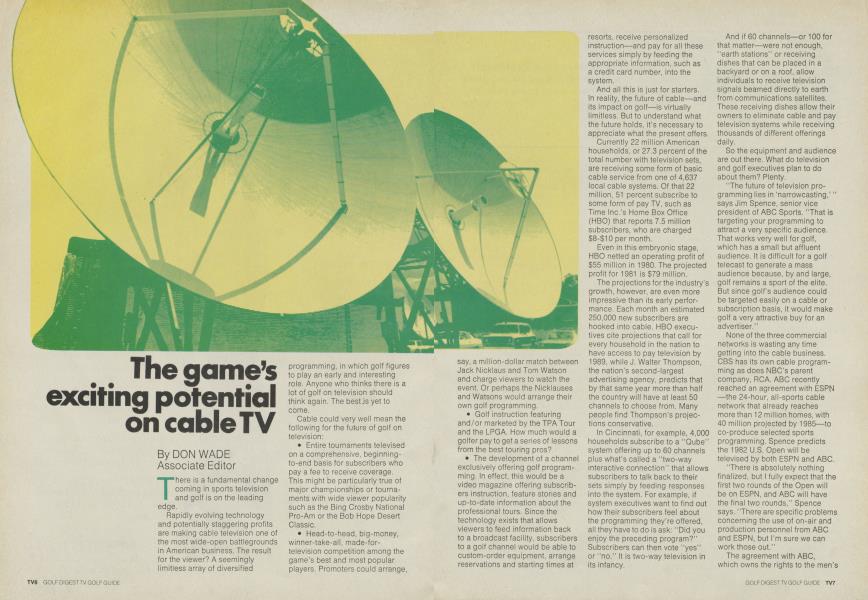 The game’s exciting potential on cable TV | Golf Digest | JANUARY 1982