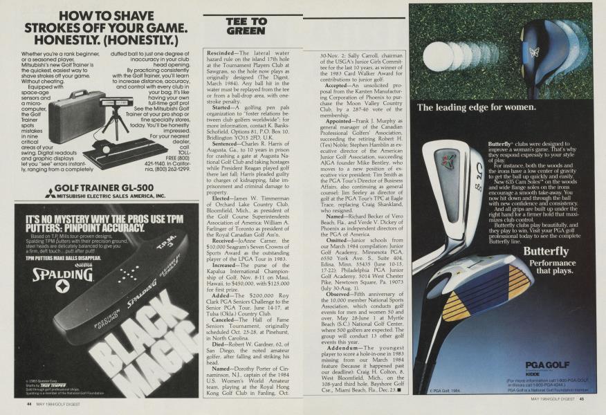 TEE TO GREEN | Golf Digest | MAY 1984